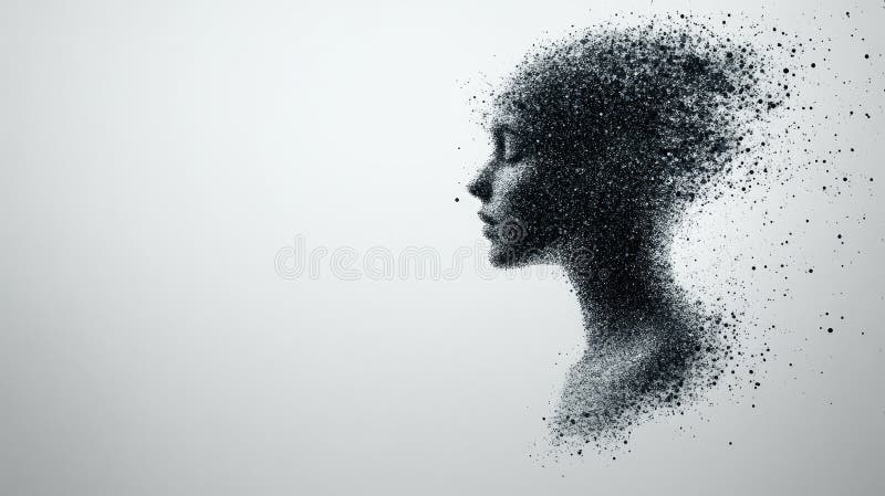 Disintegrating Human Figure Consisting of Dots Stock Photo - Image of ...