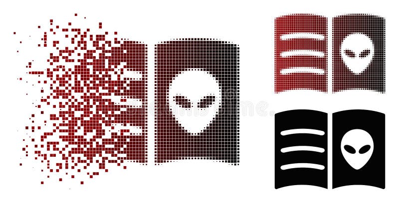 Disintegrating Pixel Halftone Alien Face Book Icon Stock Vector ... Disintegrating Pixel Halftone Alien Face Book Icon Stock Vector ...