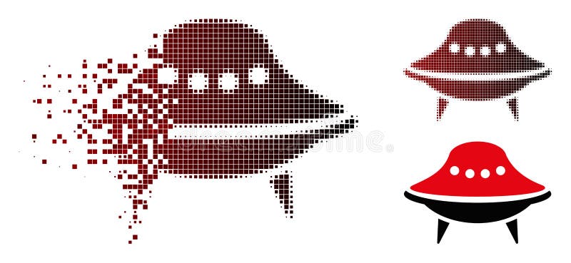 Disintegrating Pixel Halftone Alien Spaceship Icon Stock Vector ... Disintegrating Pixel Halftone Alien Spaceship Icon Stock Vector ...