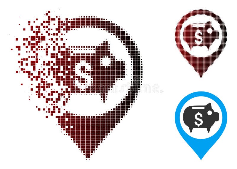 Disintegrating Pixel Halftone Bank Map Marker Icon Stock Vector ... Disintegrating Pixel Halftone Bank Map Marker Icon Stock Vector ...