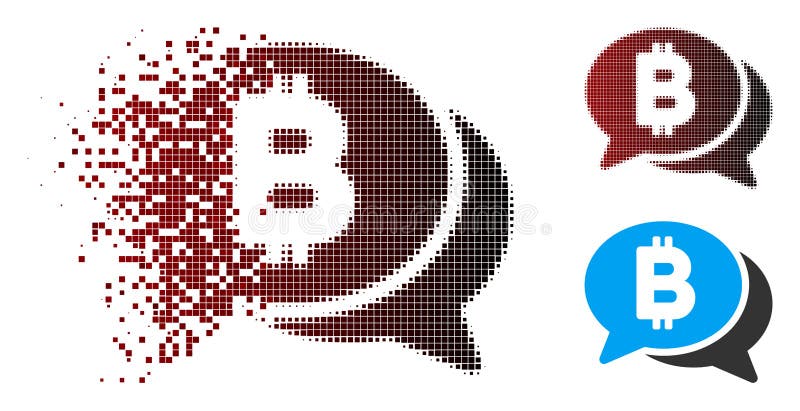 Disintegrating Pixel Halftone Bitcoin Chat Icon Stock Vector ... Disintegrating Pixel Halftone Bitcoin Chat Icon Stock Vector ...