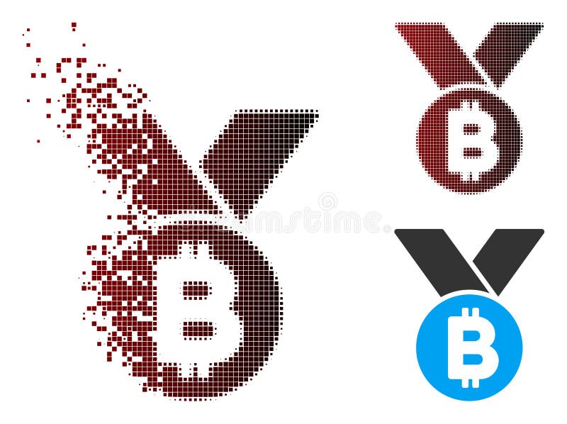 Disintegrating Pixel Halftone Bitcoin Medal Icon Stock Vector ... Disintegrating Pixel Halftone Bitcoin Medal Icon Stock Vector ...