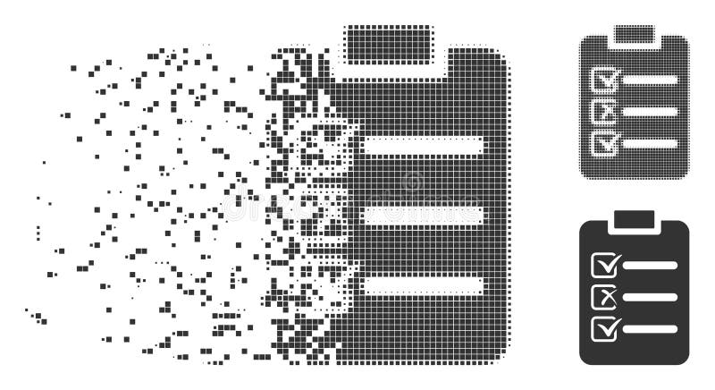 Disintegrating Pixel Halftone Check List Icon Stock Vector ... Disintegrating Pixel Halftone Check List Icon Stock Vector ...