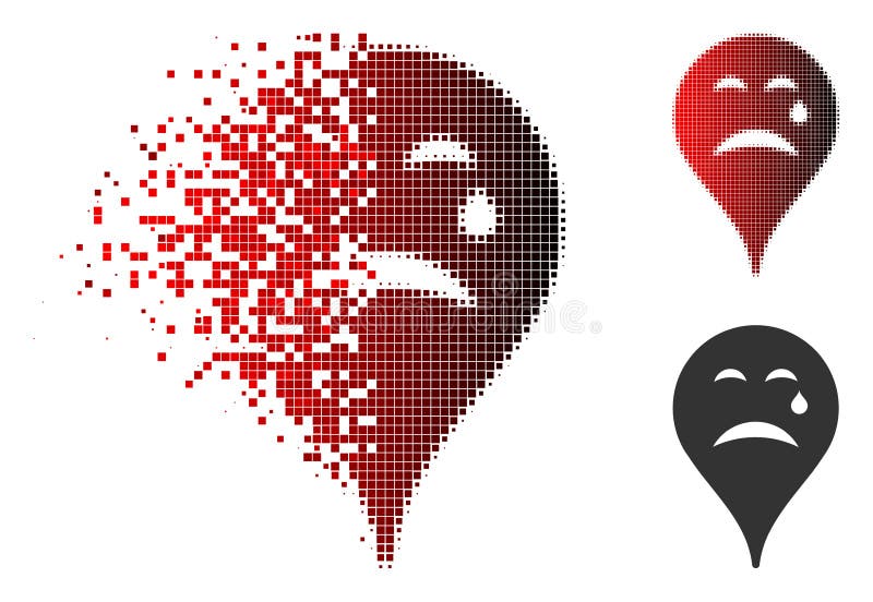 Disintegrating Pixel Halftone Cry Smiley Map Marker Icon Stock Vector ... Disintegrating Pixel Halftone Cry Smiley Map Marker Icon Stock Vector ...