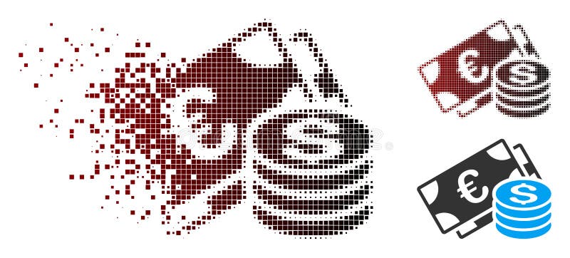 Disintegrating Pixel Halftone Dollar and Euro Cash Icon Stock Vector ... Disintegrating Pixel Halftone Dollar and Euro Cash Icon Stock Vector ...