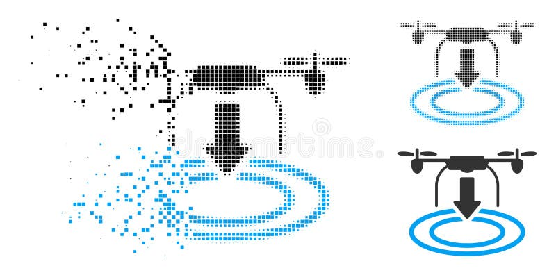 Disintegrating Pixel Halftone Drone Landing Icon Stock Vector ... Disintegrating Pixel Halftone Drone Landing Icon Stock Vector ...
