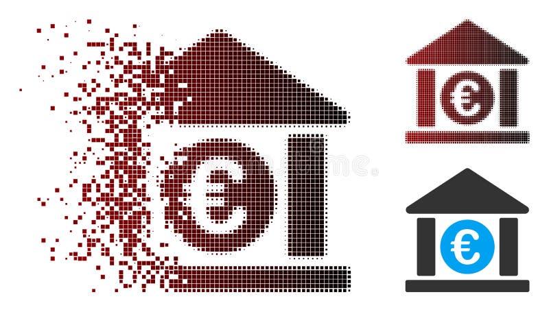 Disintegrating Pixel Halftone Euro Bank Building Icon Stock Vector ... Disintegrating Pixel Halftone Euro Bank Building Icon Stock Vector ...