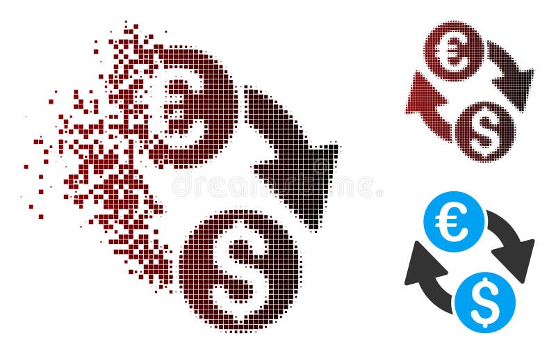 Disintegrating Pixel Halftone Euro Dollar Change Icon Stock Vector ... Disintegrating Pixel Halftone Euro Dollar Change Icon Stock Vector ...