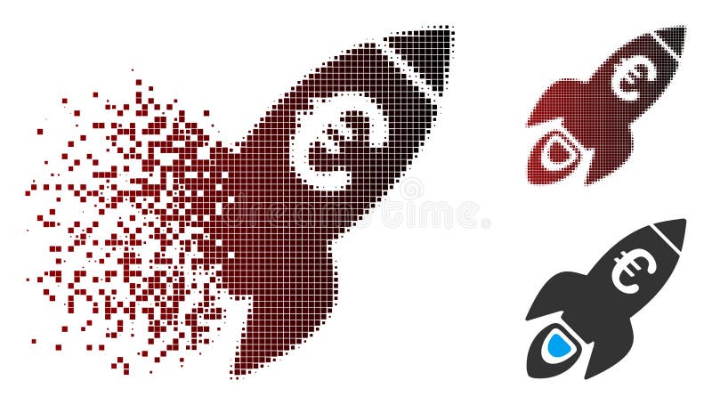 Disintegrating Pixel Halftone Euro Rocket Startup Icon Stock Vector ... Disintegrating Pixel Halftone Euro Rocket Startup Icon Stock Vector ...
