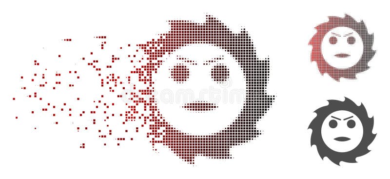 Disintegrating Pixel Halftone Gear Angry Smiley Icon Stock Vector ... Disintegrating Pixel Halftone Gear Angry Smiley Icon Stock Vector ...