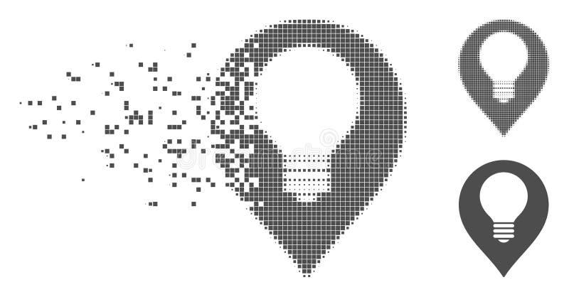 Disintegrating Pixel Halftone Lamp Bulb Marker Icon Stock Vector ... Disintegrating Pixel Halftone Lamp Bulb Marker Icon Stock Vector ...