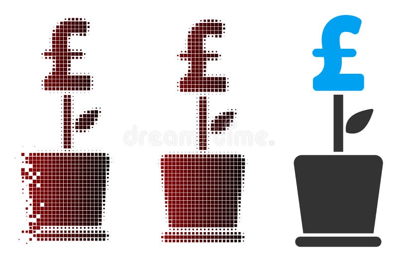 Disintegrating Pixel Halftone Pound Business Project Plant Icon Stock ... Disintegrating Pixel Halftone Pound Business Project Plant Icon Stock ...