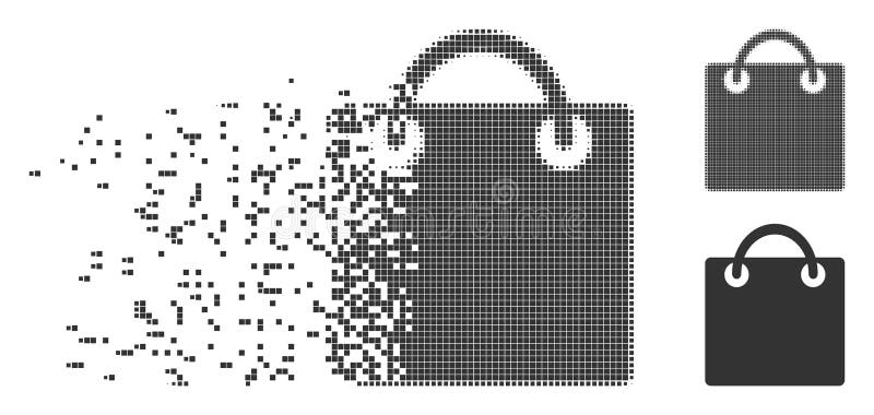 Shopping Bag Disintegrating Pixel Halftone Icon Stock Vector ... Shopping Bag Disintegrating Pixel Halftone Icon Stock Vector ...