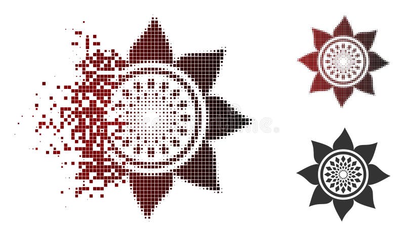 Disintegrating Pixel Halftone Sunflower Flower Icon Stock Vector ... Disintegrating Pixel Halftone Sunflower Flower Icon Stock Vector ...