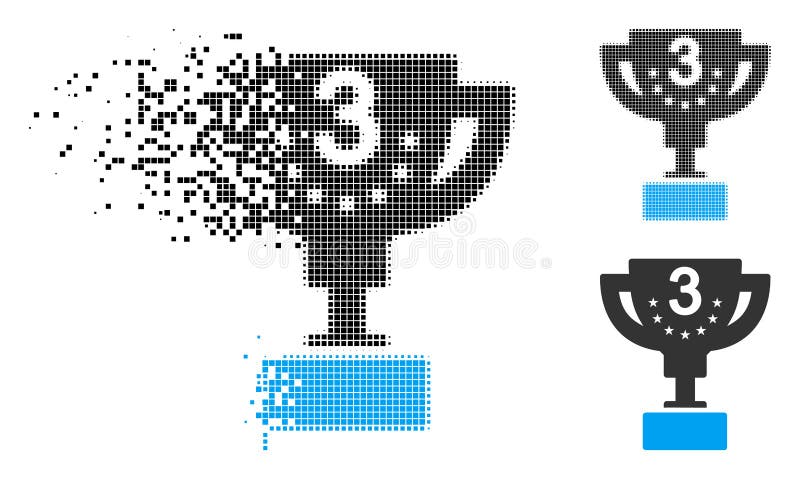 Disintegrating Pixel Halftone Third Prize Cup Icon Stock Vector ... Disintegrating Pixel Halftone Third Prize Cup Icon Stock Vector ...