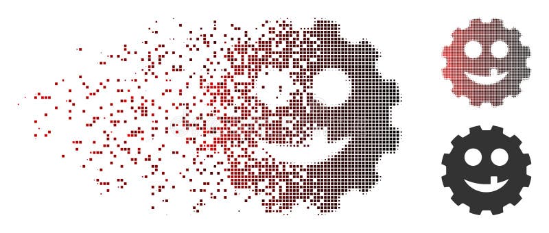 Disintegrating Pixel Halftone Tooth Smiley Gear Icon Stock Vector ... Disintegrating Pixel Halftone Tooth Smiley Gear Icon Stock Vector ...