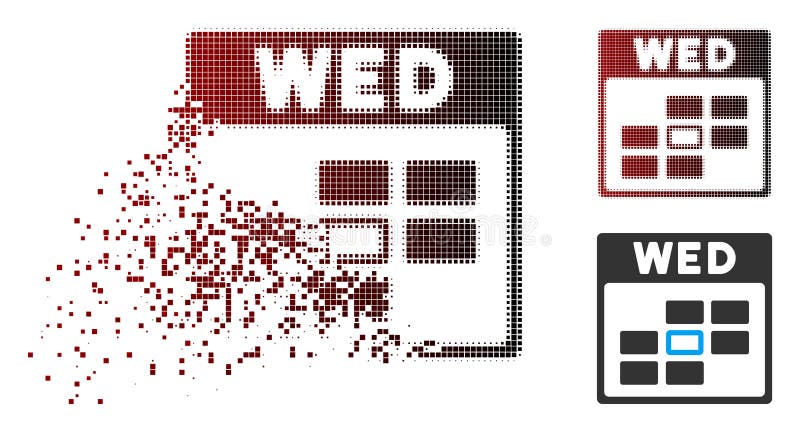 Disintegrating Pixel Halftone Wednesday Calendar Grid Icon Stock Vector ... Disintegrating Pixel Halftone Wednesday Calendar Grid Icon Stock Vector ...