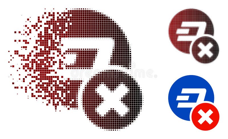 Disintegrating Pixel Halftone Wrong Dashcoin Icon Stock Vector ...