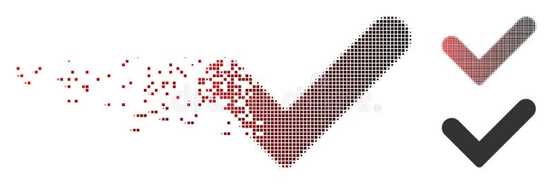 Disintegrating Pixel Halftone Yes Icon Stock Vector - Illustration of ...