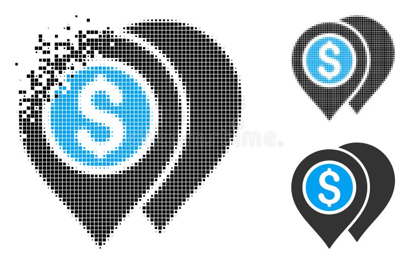 Disintegrating Pixelated Halftone Bank Map Pointers Icon Stock Vector ... Disintegrating Pixelated Halftone Bank Map Pointers Icon Stock Vector ...