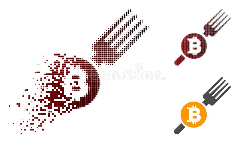 Disintegrating Pixelated Halftone Bitcoin Fork Icon Stock Vector ... Disintegrating Pixelated Halftone Bitcoin Fork Icon Stock Vector ...