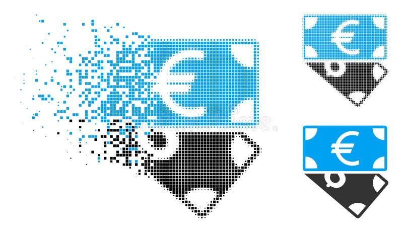 Disintegrating Pixelated Halftone Euro and Dollar Banknotes Icon Stock ... Disintegrating Pixelated Halftone Euro and Dollar Banknotes Icon Stock ...