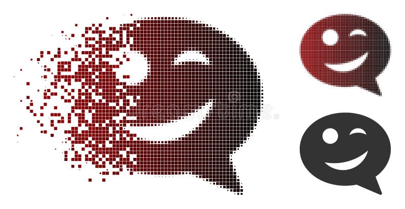 Disintegrating Pixelated Halftone Joke Smiley Message Icon Stock Vector ... Disintegrating Pixelated Halftone Joke Smiley Message Icon Stock Vector ...