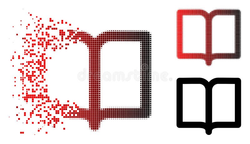 Disintegrating Pixelated Halftone Open Book Icon Stock Vector ...