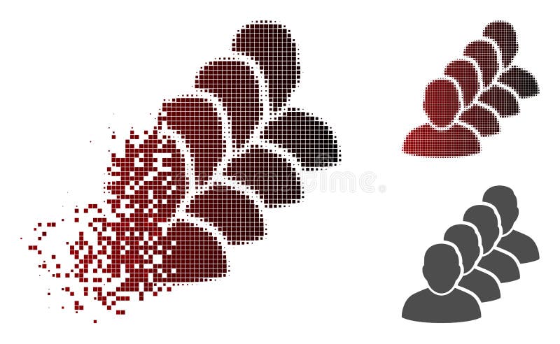 Disintegrating Pixelated Halftone People Queue Icon Stock Vector ... Disintegrating Pixelated Halftone People Queue Icon Stock Vector ...