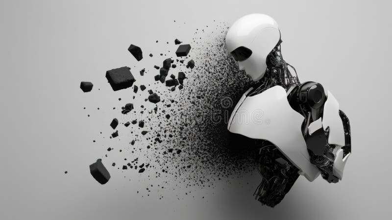 Disintegrating Robot stock illustration. Illustration of future - 367532352