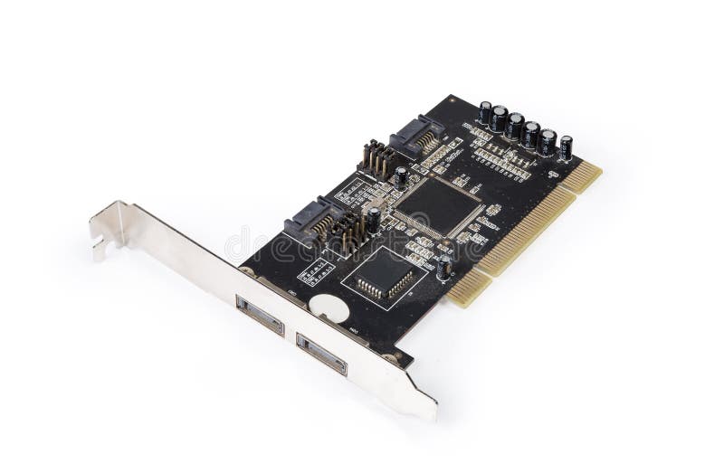 Disk Array Controller Card For PC On A White Background Stock Photo ...