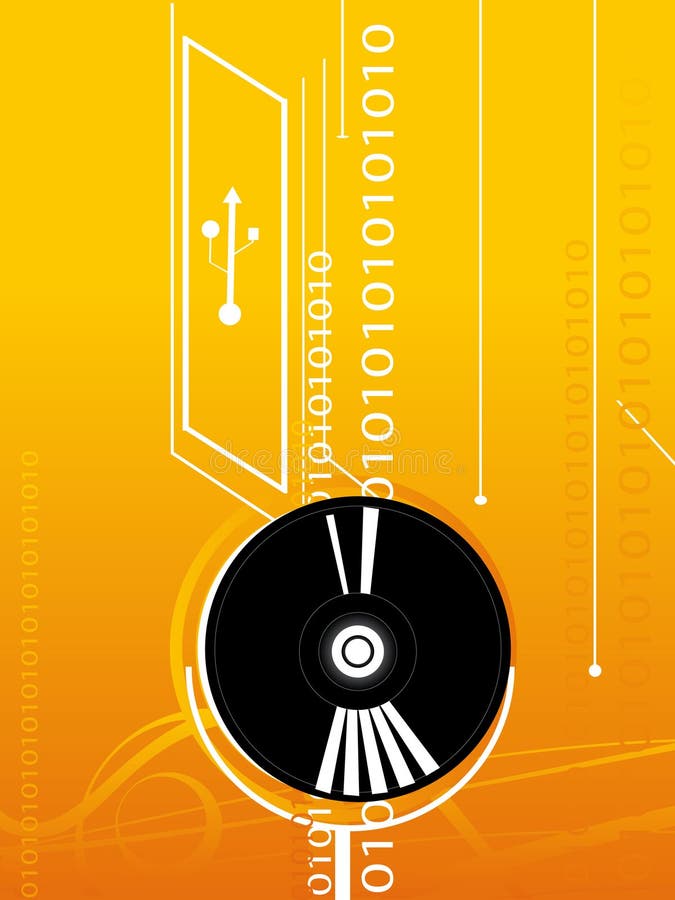 Disk and binary digits stock illustration. Illustration of decorative ...