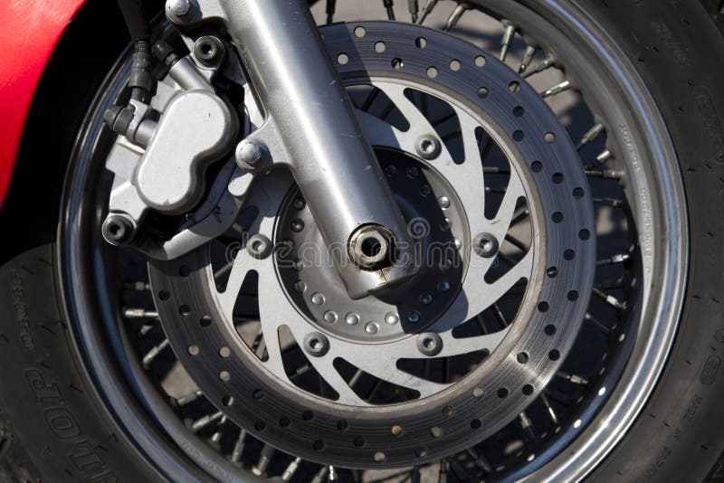 Disk Brake System on a Motorcycle Stock Photo - Image of tire ...