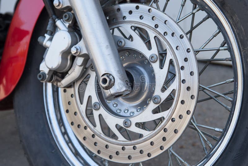 Disk Brake System on a Motorcycle Stock Photo - Image of tire ...