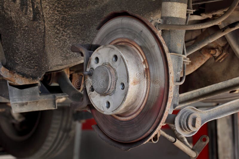 Disk brakes at car stock photo. Image of profession - 101236742