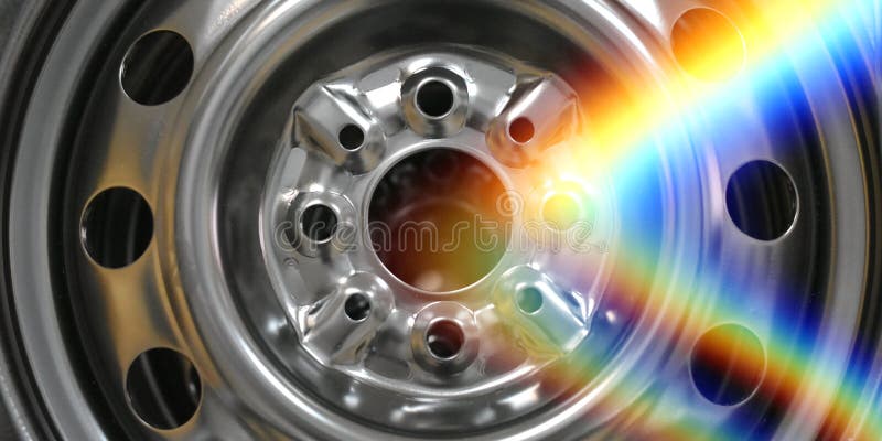 Disk for Car Wheels with Rainbow Highlights Macro Stock Image - Image ...