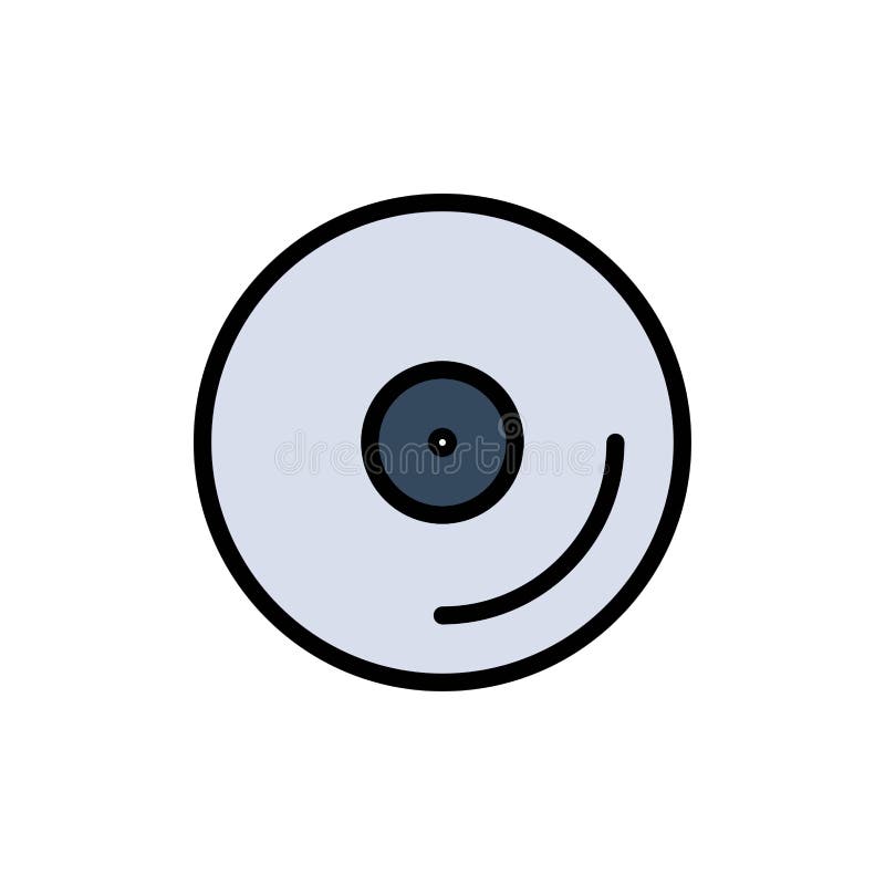 Disk, Cd, Media, Video Flat Color Icon. Vector Icon Banner Template ...