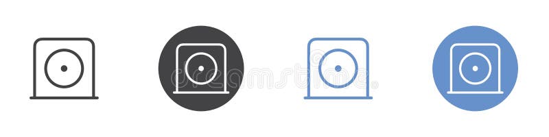 Disk Drive Icon Flat Set in Black and White Color Stock Vector ...