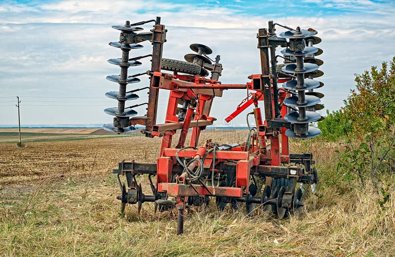 Vintage Disk Plow stock image. Image of detached, farm - 9955535