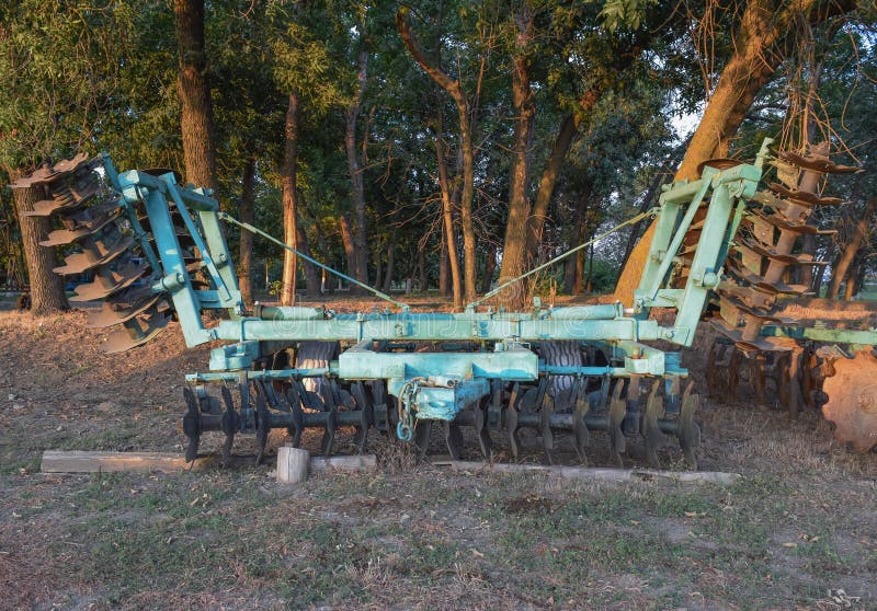 Disc Harrow Plow the Garden Stock Image - Image of fruitful, ground ...