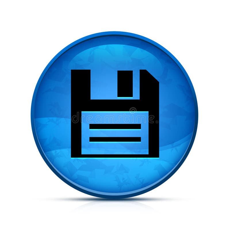 Disk Icon on Classy Splash Blue Round Button Illustration Stock ...