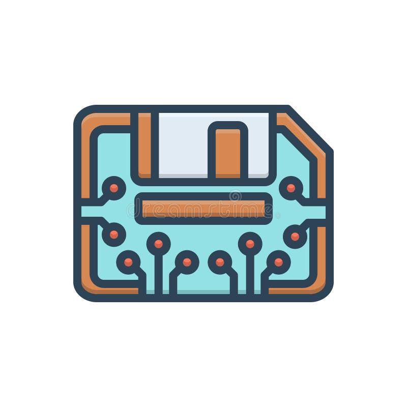 Color Illustration Icon for Disk, Floppy and Drive Stock Illustration ...