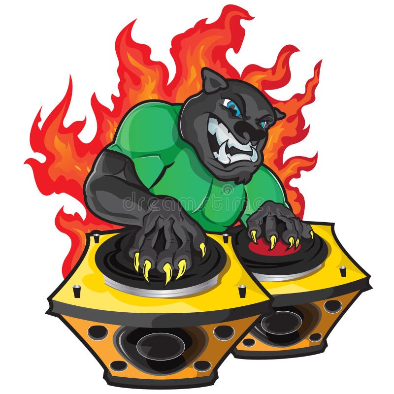 Panther Playing Saxophone Vector Illustration Stock Vector ...