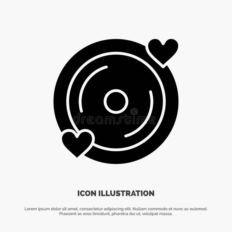 Disk, Love, Heart, Wedding Solid Glyph Icon Vector Stock Vector ...