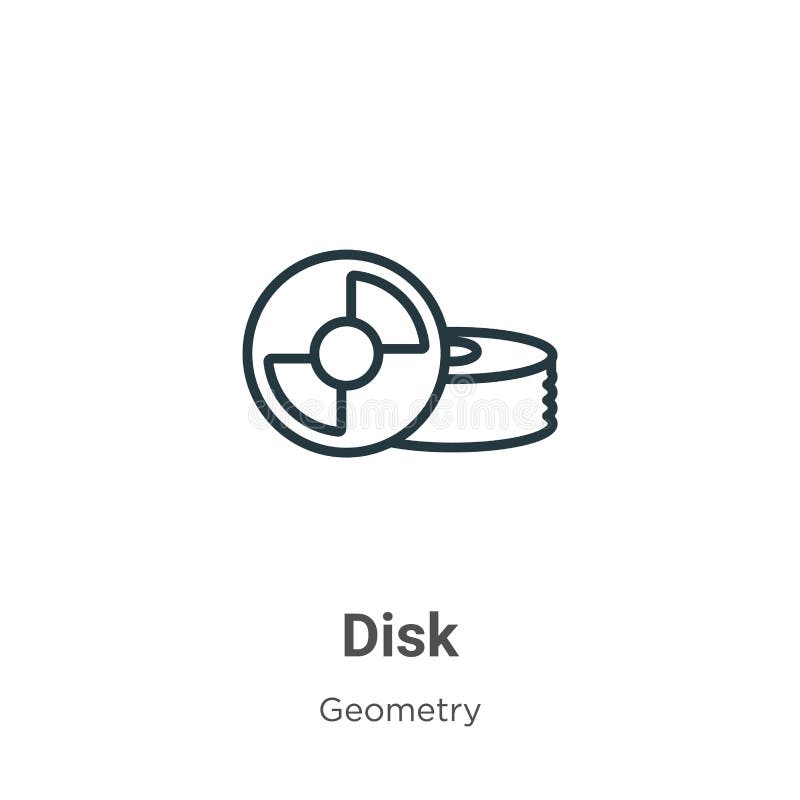 Disk Outline Vector Icon. Thin Line Black Disk Icon, Flat Vector Simple ...