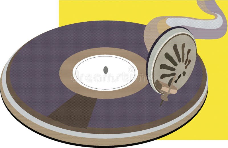 Disk on phonograph stock vector. Illustration of needle - 13801327
