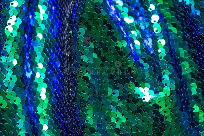 Disk Shaped Sequins Closeup. Mermaid Sequined Texture Stock Image ...