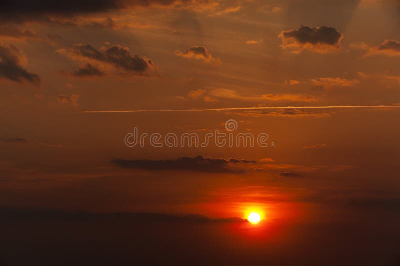 Disk of the sun, sunset stock photo. Image of circle - 69005846