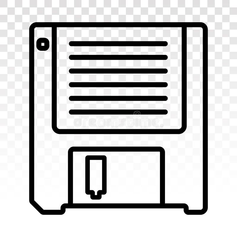 Diskette / Floppy Disk Line Art Icon for Apps and Websites Stock Vector ...
