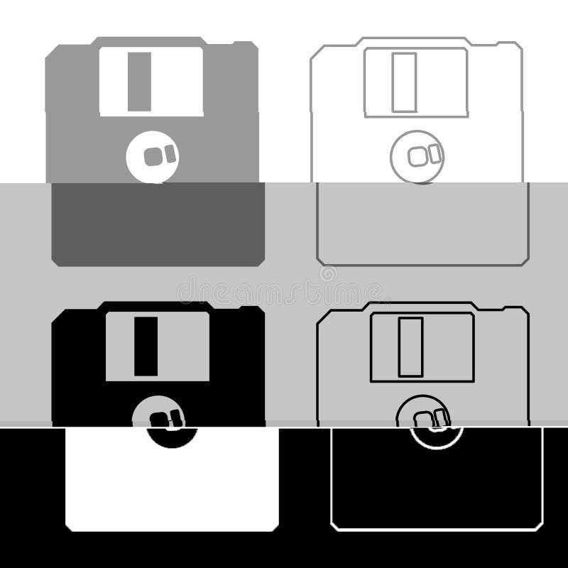 Disk Image Icon Set Design Flat Outline Style Stock Vector ...